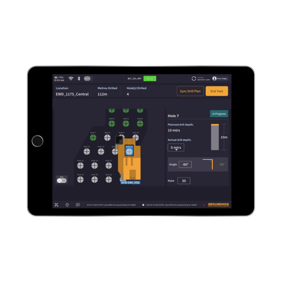 High Precision Drilling for Blast optimization in Mining - Groundhog Apps